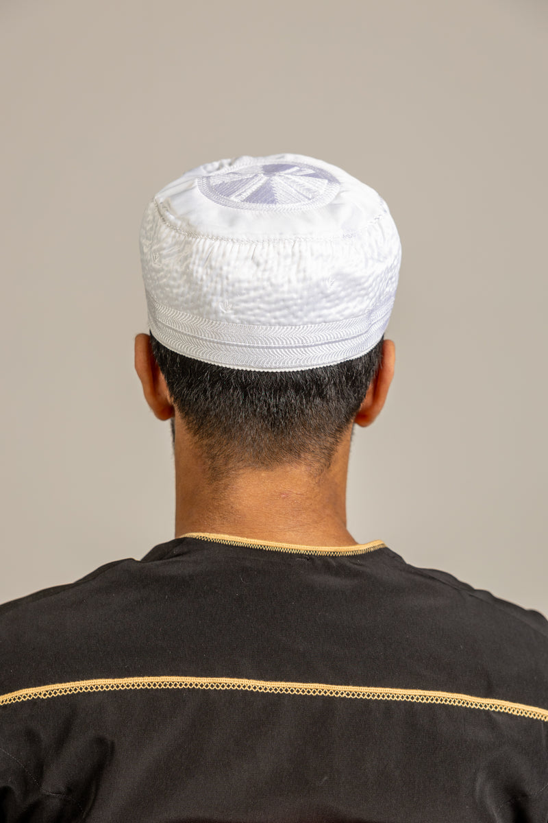 White Saudi Style Topi Kufi Islamic Hat 2 – Madyna