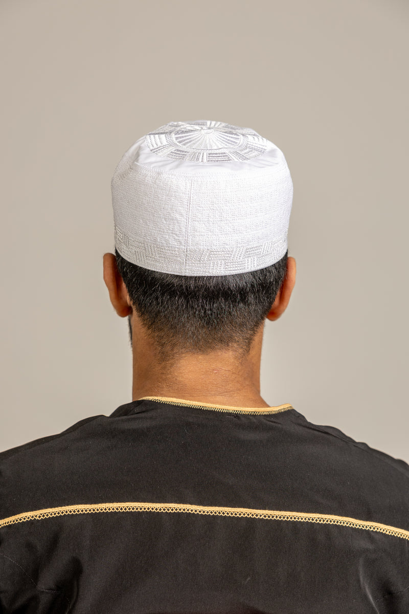 Men’s White Saudi Style Muslim Topi / Islamic Cap / Arabic Hat / Kufi ...