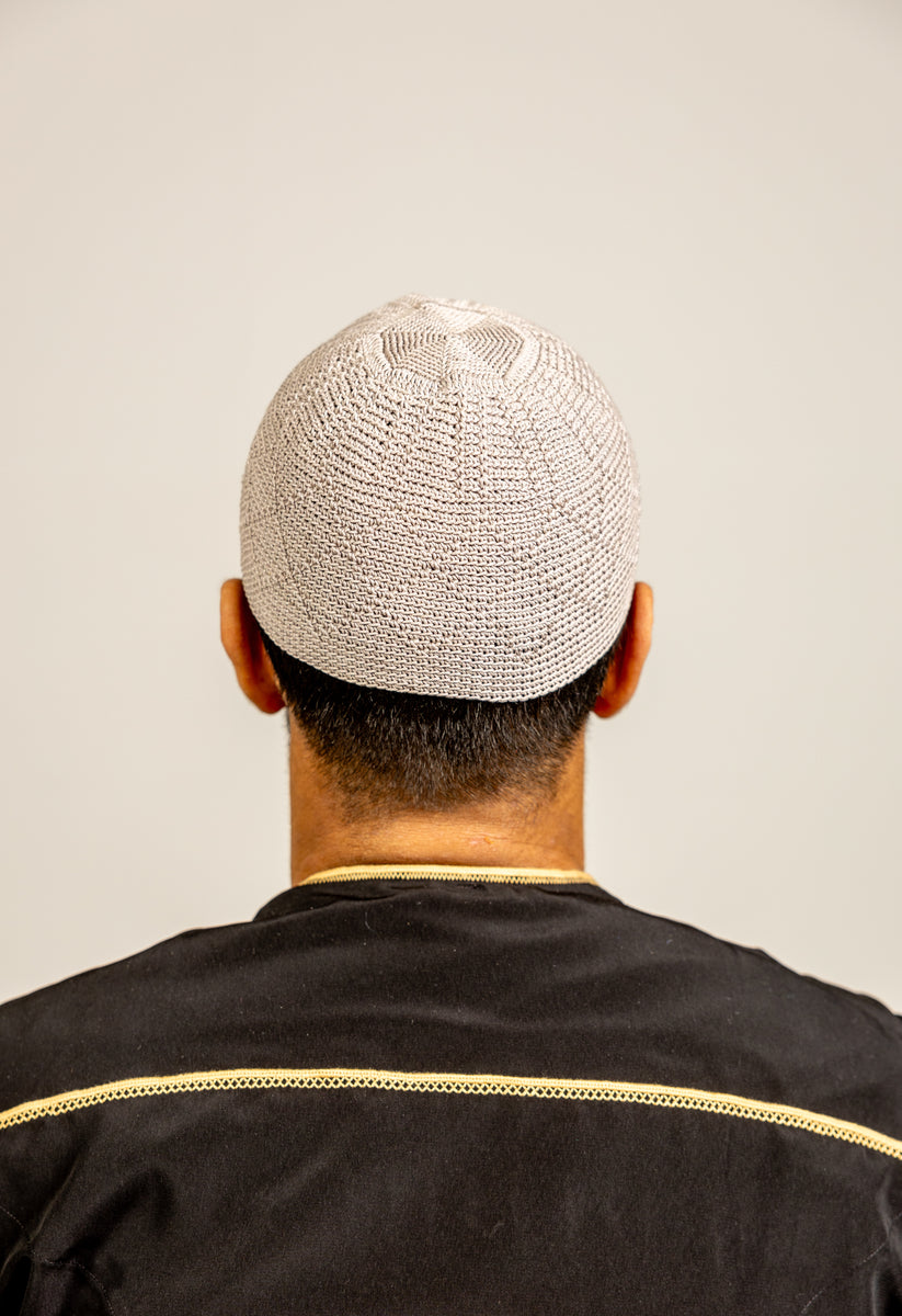 Mens/Boys Knitted Topi Prayer Hat One Size Beige/Grey/Sand/Stone/Olive ...