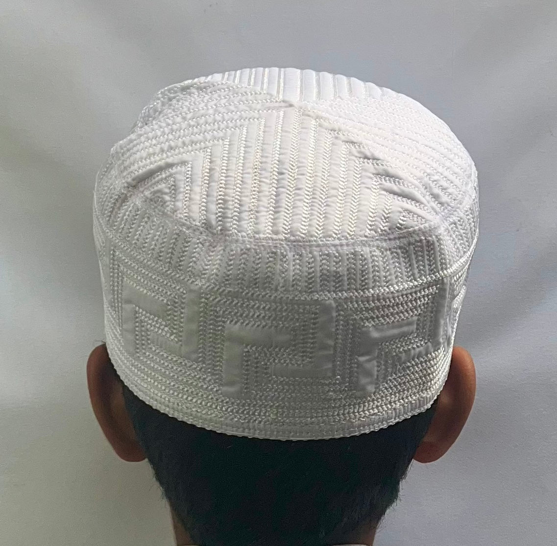 Men’s White Embroidered Cotton Muslim Prayer Topi / Islamic Cap / Arab ...